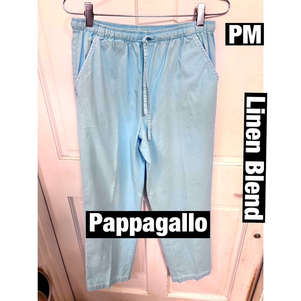 Pappagallo, Lt Blue Elastic Waist Draw String Pants S… - Gem